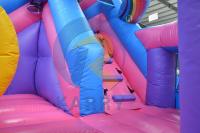 China Rainbow Double Unicorn Air Trampoline Inflatable Castle Slide Combo H14ft for Party Events for sale
