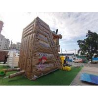 China Customized Color Inflatable Trampoline Combo Slide with Wooden Bouncy Castle and Slide for sale