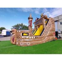 China Customized Color Inflatable Trampoline Combo Slide with Wooden Bouncy Castle and Slide for sale