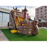 China Customized Color Inflatable Trampoline Combo Slide with Wooden Bouncy Castle and Slide for sale
