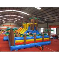 China Customizable Palm Tree Bounce House Wet Dry Bouncer Slide Combo with EN14960 Certificate for sale
