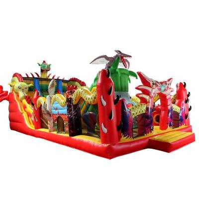 China Inflatable Fun City Kids Activity Center Dragon Inflatable Bouncing Castle Air Jumping for sale