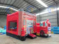 China Unisex Kids' Inflatable Fire Station Theme Bouncer House with Jumping Slide Combo for sale