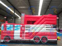 China Unisex Kids' Inflatable Fire Station Theme Bouncer House with Jumping Slide Combo for sale