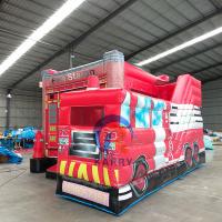 China Fire Station Truck Inflatable Bouncer Slide Combo for Party Rentals Age Range 14 Years up for sale