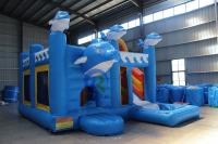 China Unisex Outdoor Playground 5*5m Commercial Inflatable Dolphin Bounce House with Slide for sale