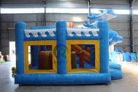 China Unisex Outdoor Playground 5*5m Commercial Inflatable Dolphin Bounce House with Slide for sale