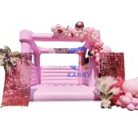 China Wedding Party Bouncy Castle Portable and Durable Light Pink Inflatable Trampoline for sale