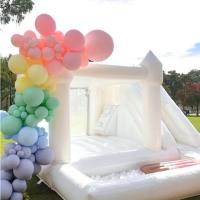 China Hand Drawn Wedding Bouncy Castle Jumper with Slide and Ball Pit Express Air Shipping for sale