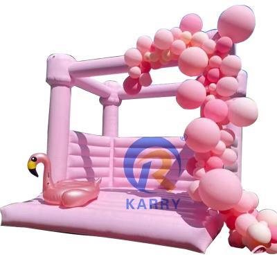 China Unisex Light Pink Inflatable Jumping Castle for Wedding and Birthday Celebration Fun for sale