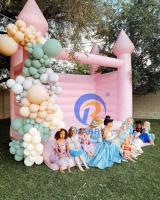 China Unisex Light Pink Inflatable Jumping Castle for Wedding and Birthday Celebration Fun for sale