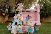 China Unisex Light Pink Inflatable Jumping Castle for Wedding and Birthday Celebration Fun for sale