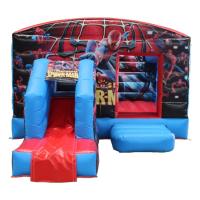 China Outdoor Entertainment Spiderman Inflatable Bouncer Castle Combo Slide and Bouncy House for sale