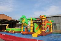 China Kids Dinosaur Amusement Park Bouncy Castle with Slide Set Inflatable Dino Park Combo for sale