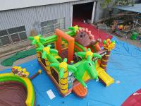 China Kids Dinosaur Amusement Park Bouncy Castle with Slide Set Inflatable Dino Park Combo for sale