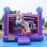China Unisex 3D Rainbow Unicorn Inflatable Castle for Customized Size Bouncy Castle House for sale