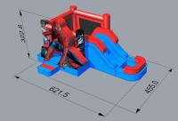 China 14 Years Up Superhero Spiderman Inflatable Bounce House Water Slide Pool with Pool Design for sale