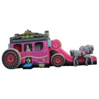China 14 Years up Outdoor Playground Princess Carriage Inflatable Bounce House with Slide for sale