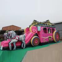 China 14 Years up Outdoor Playground Princess Carriage Inflatable Bounce House with Slide for sale
