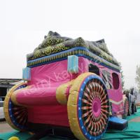 China 14 Years up Outdoor Playground Princess Carriage Inflatable Bounce House with Slide for sale