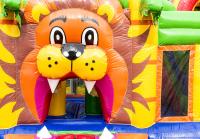China 14 Years Unisex Inflatable Outdoor Jungle Lion Bouncer with Slide and Jumping Castle for sale