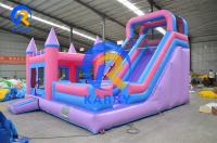 China Unisex Customized Colorful Bouncy Castle House And Water Slide Party Rental With Blower for sale