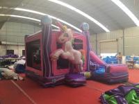China PORTABLE Bouncing Castle Combo Slide with EN71 Certification Rainbow Unicorn and Slide for sale