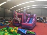 China PORTABLE Bouncing Castle Combo Slide with EN71 Certification Rainbow Unicorn and Slide for sale