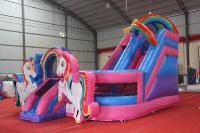 China Age Range 14 Years up Inflatable Pink Unicorn Bouncy Castle Bouncer Combo for Unisex for sale