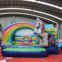 China PVC Kids Inflatable Unicorn Bouncer Commercial Unicorn Castle with Included Blower for sale