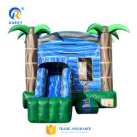 China Kids Outdoor Playground Tropical Palm Tree Inflatable Castle Slide with Repair Kits for sale