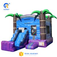 China Kids Outdoor Playground Tropical Palm Tree Inflatable Castle Slide with Repair Kits for sale