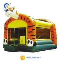 China PVC Tarpaulin Cartoon Tiger Kids' Jumping Bouncy Castle with Inflatable Bouncer Slide for sale