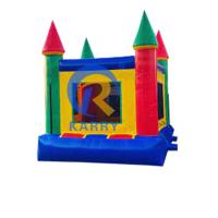 China Customized Color Inflatable Bounce House Castle Jumper with Basketball Hoop Green Blue for sale