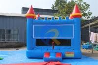 China Customized Color Inflatable Bounce House Castle Jumper with Basketball Hoop Green Blue for sale