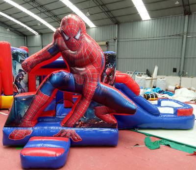 China Shipping by Sea/Air PVC Spiderman Inflatable Bounce House with Slide Combo for sale