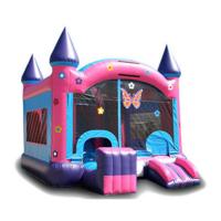 China Girls Pink Cartoon Bala Magic Fairy Inflatable Bouncer Castle with Slide 6*4*3.5m Size for sale