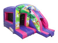 China Girls Pink Cartoon Bala Magic Fairy Inflatable Bouncer Castle with Slide 6*4*3.5m Size for sale