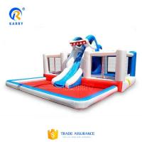 China Castle Kids Inflatable Shark Bounce House Jumper with Water Slide and Portable Design for sale