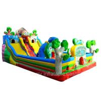 China PORTABLE Inflatable Water Slide Jumping Fun City Blow Up Bouncer with Double Wide Slide for sale