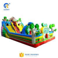 China PORTABLE Inflatable Water Slide Jumping Fun City Blow Up Bouncer with Double Wide Slide for sale