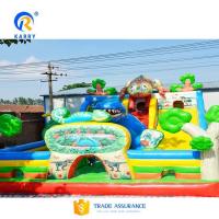 China PORTABLE Inflatable Water Slide Jumping Fun City Blow Up Bouncer with Double Wide Slide for sale