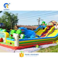 China PORTABLE Inflatable Water Slide Jumping Fun City Blow Up Bouncer with Double Wide Slide for sale