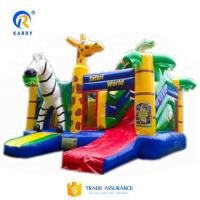 China Jungle Adventure Castle Inflatable Bouncer Slide Combo with Jungle Animal Design for sale