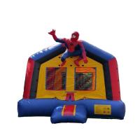 China 65kg Backyard Inflatable Bounce House with Slide and 3D Spiderman Air Jumping Design for sale