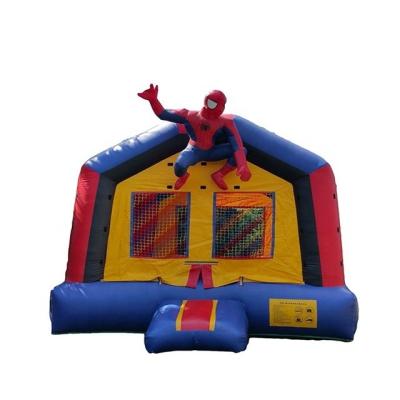 China 65kg Backyard Inflatable Bounce House with Slide and 3D Spiderman Air Jumping Design for sale