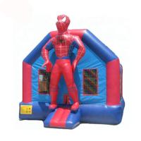 China 65kg Backyard Inflatable Bounce House with Slide and 3D Spiderman Air Jumping Design for sale