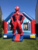 China 65kg Backyard Inflatable Bounce House with Slide and 3D Spiderman Air Jumping Design for sale