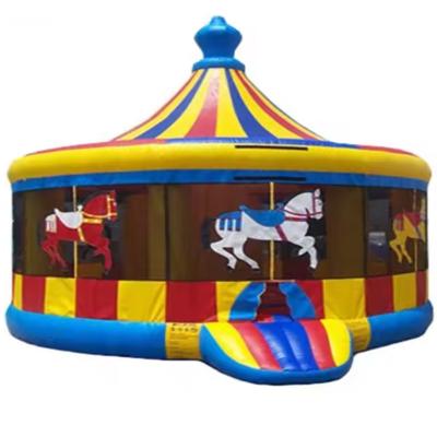 China EN71/EN14960/CE Certified Circus Party Inflatable Bouncer Castle with Carousel Design for sale
