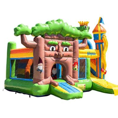 China Tree House Inflatable Combo Slide Trampoline EN71/CE/Lead Certified and Logo Printing for sale